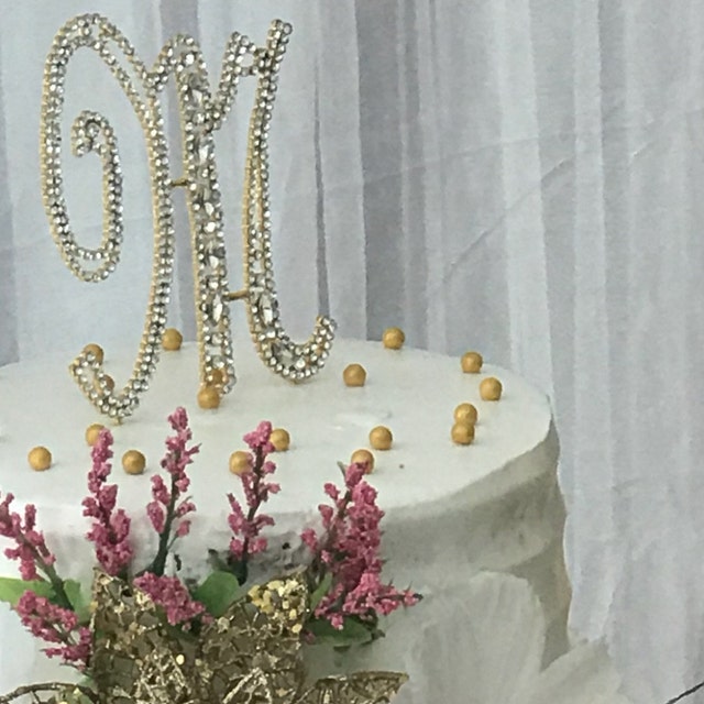 New Large 5 Crystal Rhinestone NUMBER FIFTY 50 Cake