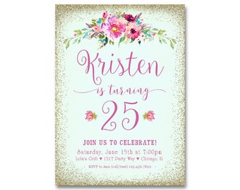 25th birthday invite | Etsy