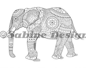 Zentangle elephant | Etsy