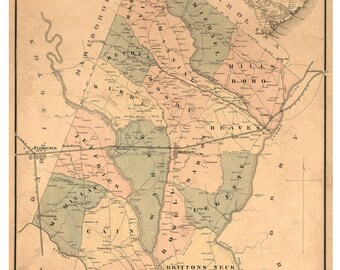 1825 Map of Sumter County South Carolina Historical Names