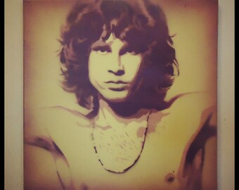 Jim Morrison Multilayer Graffiti Stencil Painting 24x36