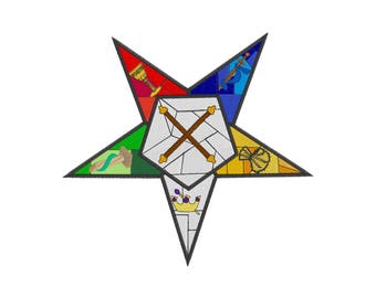 O.E.S. Trustee Emblem Stained Glass 4x4 Embroidery Design