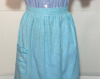 Blue gingham apron | Etsy