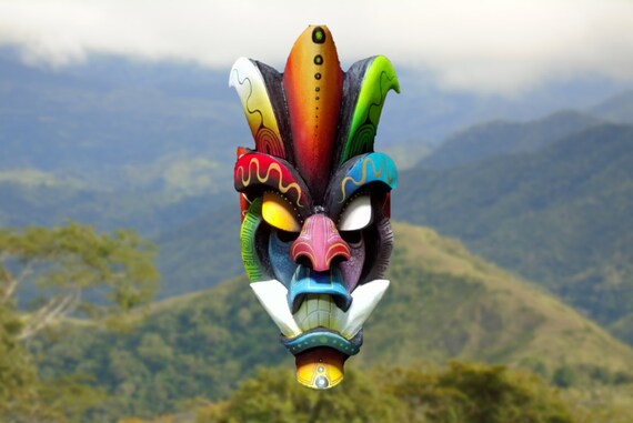 Boruca mask indigenous mask from Costa Rica Authentic