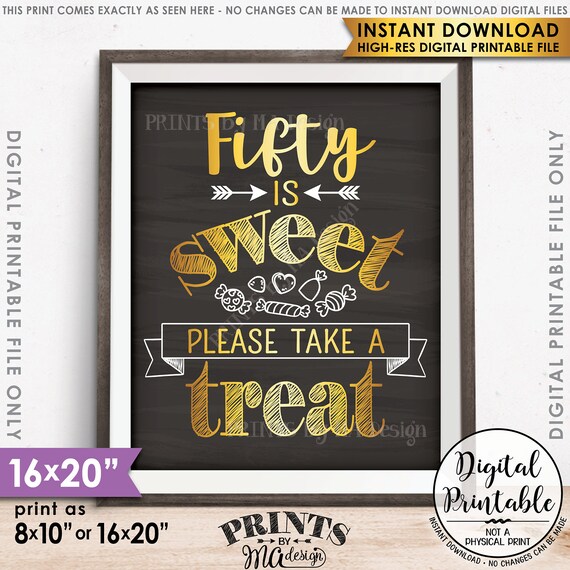 50th Birthday 50th Anniversary 50 is Sweet Please Take a