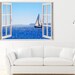 sailboat wall decal boat 3D window boat wall decal for home