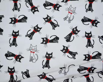Cat print fabric | Etsy