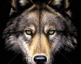 Realistic wolf | Etsy