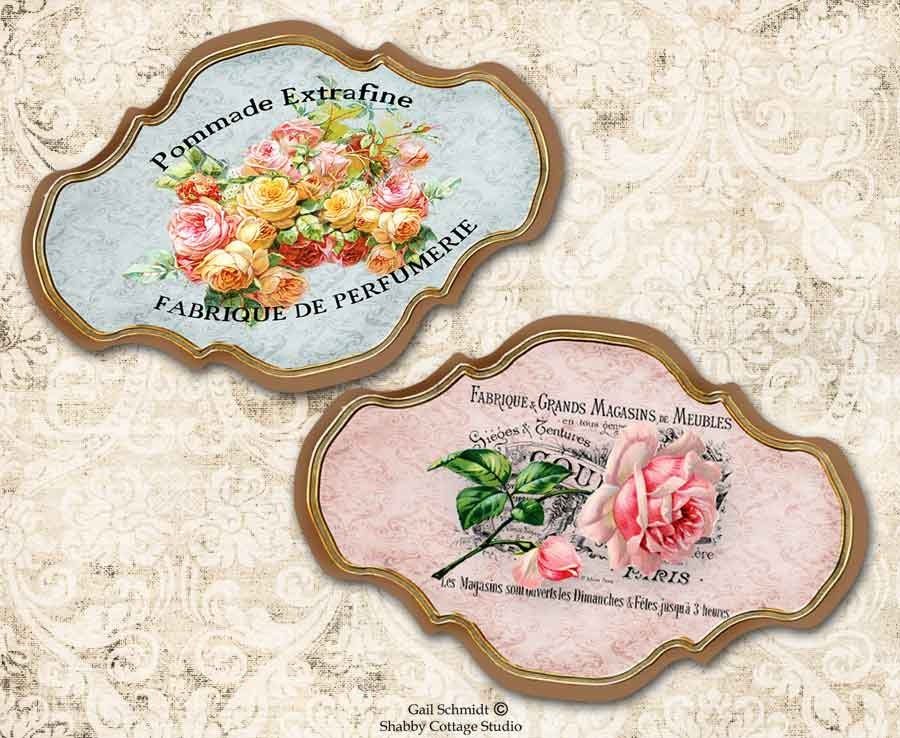 PRINTABLE DIGITAL LABELS French Floral Labels Tags