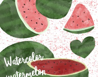 Watermelon clip art | Etsy