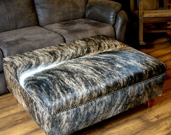 Cowhide ottoman | Etsy