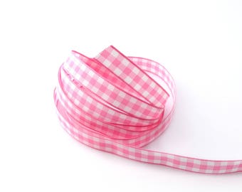 Pink Gingham Ribbon ... 1/4 X 5 yards
