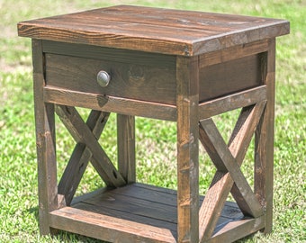 Rustic nightstand | Etsy