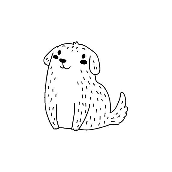 Cute Dog Stamp Kawaii Stamp Poochie Stamp Card Stamp Tags