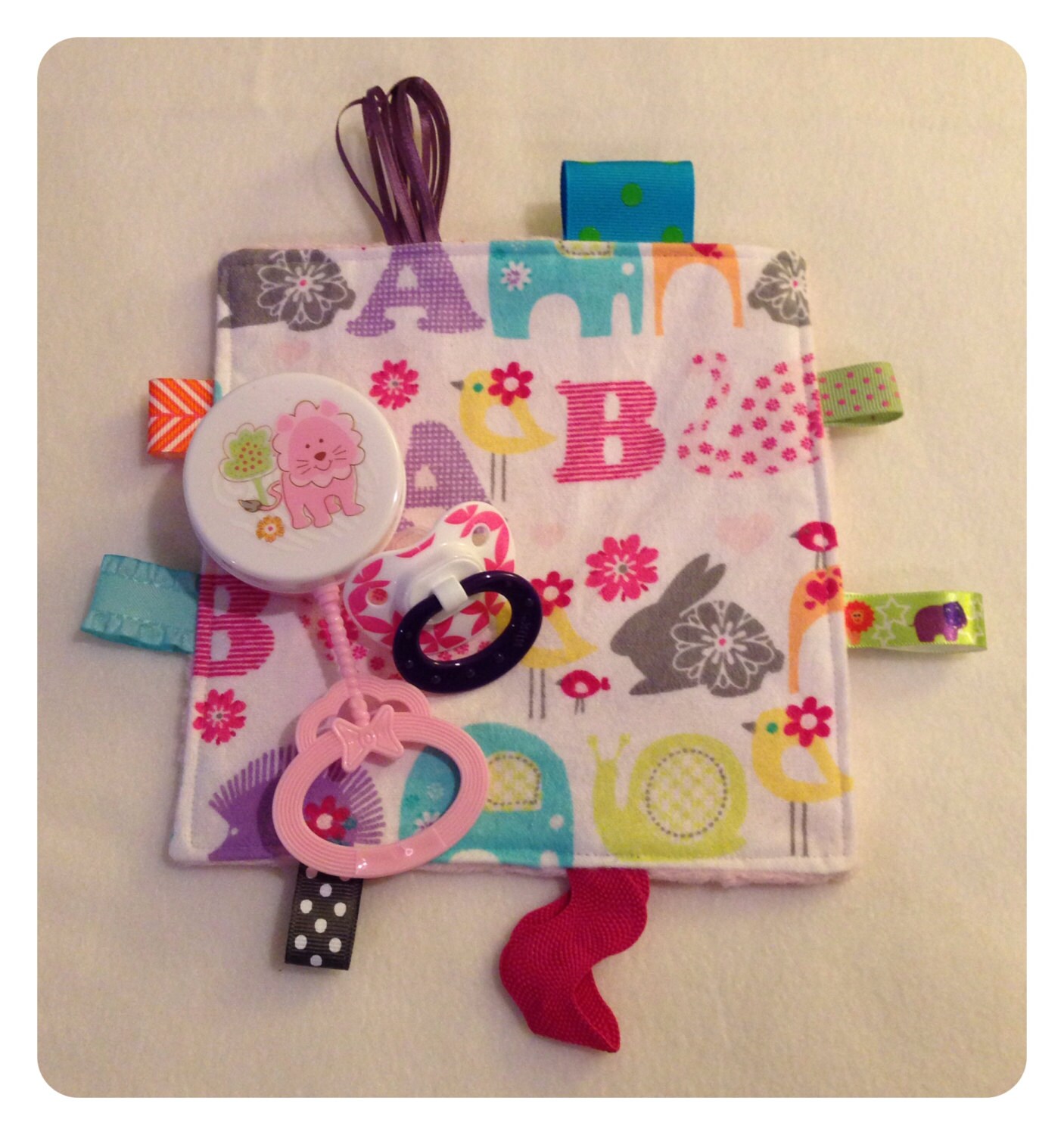 ABC tag toy sensory toy baby crinkle paper crinkle toy