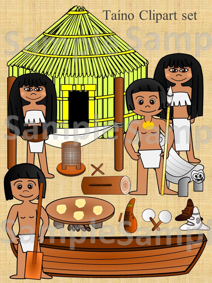 Conjunto de imágenes prediseñadas de los indios taínos