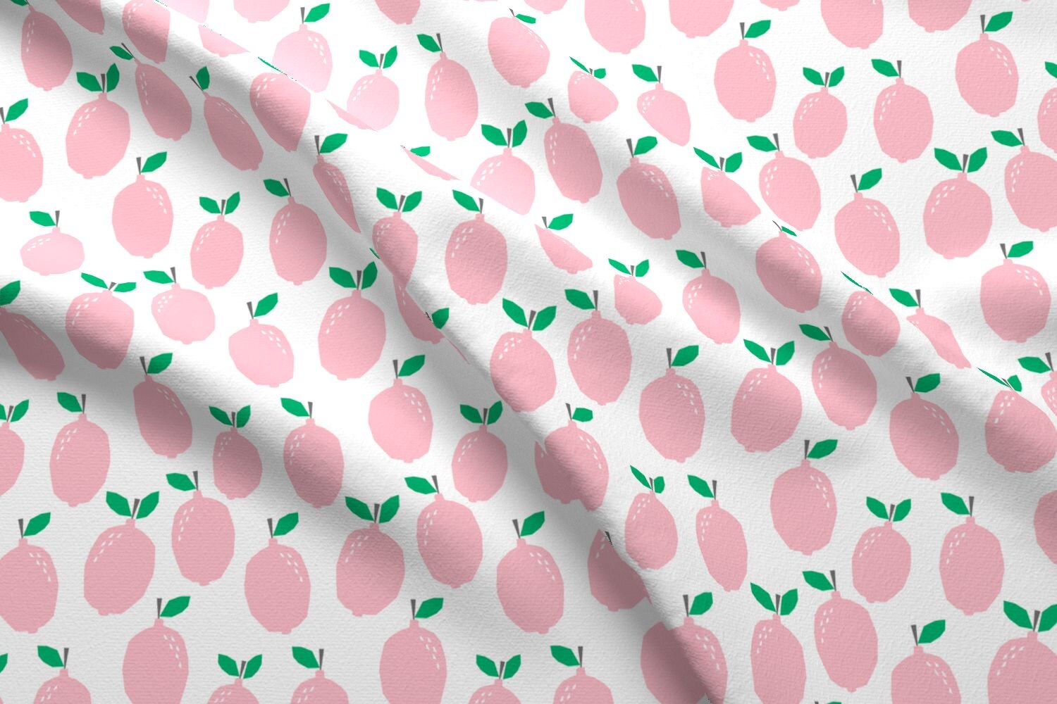 Pink Lemonade Fabric Pastel Pink Girly Citrus Lemon Print