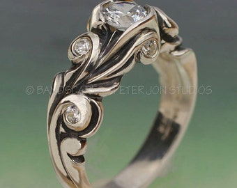 The ACADIA Wedding Ring Set. Gold and NATURAL DIAMOND. This