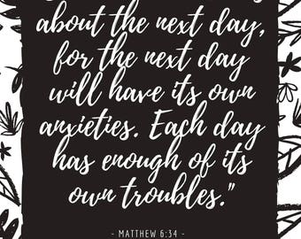 Matthew 6 34 | Etsy