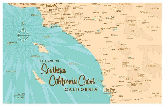 Map southern california coast
