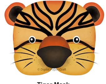 Tiger printable mask | Etsy