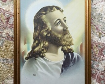 Vintage jesus print | Etsy