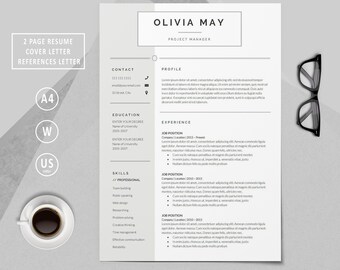 Cv template | Etsy