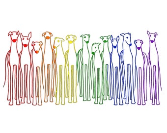 Greyhound drawing | Etsy