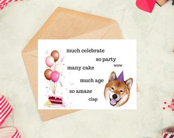 Doge birthday card | Etsy