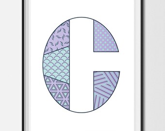 Letter c print | Etsy