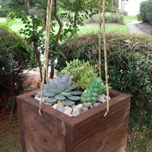 Wood hanging planter | Etsy