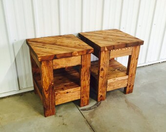 Barnwood end table | Etsy