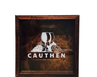 Wine cork shadow box | Etsy