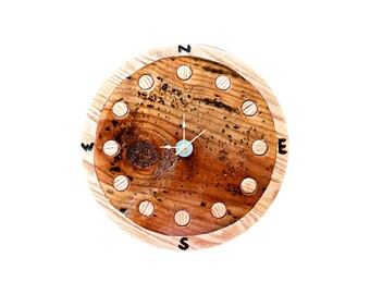 Wall Clock Tree Wood With Bark 12 Hour Sealed Natural Wood