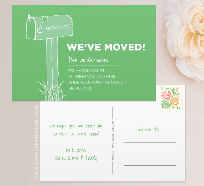Mailbox Moving Announcement Postcard / Magnet / Flat Card