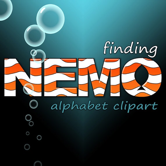 Finding Nemo Alphabet Clipart Digital Alphabet Nemo Letters
