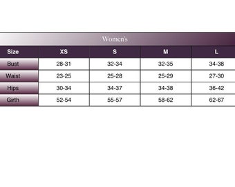 Customize your Order and Size chart