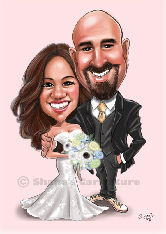 Custom Wedding Caricatures illustration for Wedding