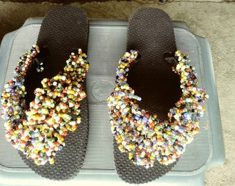 Beaded slippers | Etsy