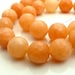 10mm Orange Peach Jade Faceted Gemstone Beads 15.5 Inch
