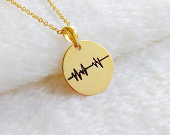 Heart beat necklace | Etsy