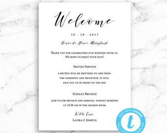 Hotel welcome card | Etsy