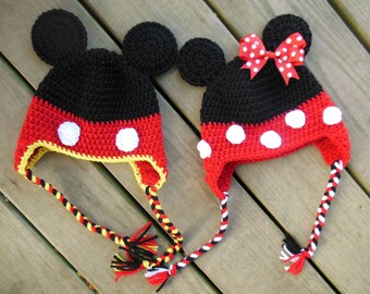 Minnie Mickey Mouse Hat KNITTING PATTERN easy beginner teddy