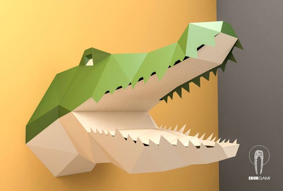 Papercraft Crocodile Trophy HeadDIY Low PolyDIY Crocodile