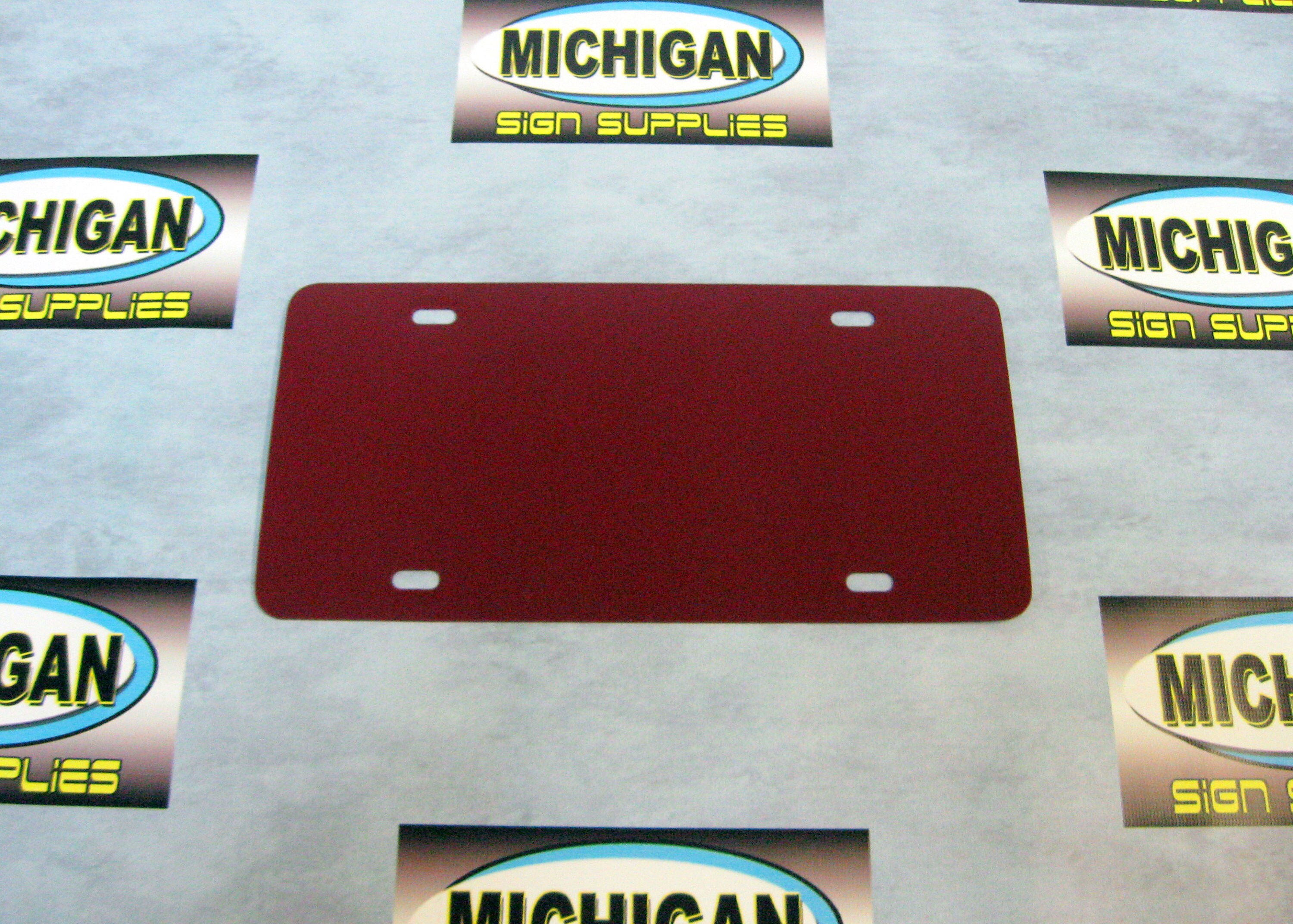 5 Pack of Maroon Plastic License Plate Blanks