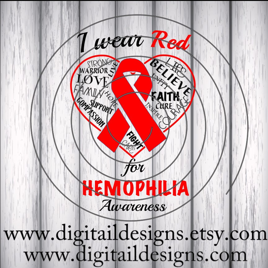 Hemophilia Awareness Ribbon SVG png eps ai dxf fcm