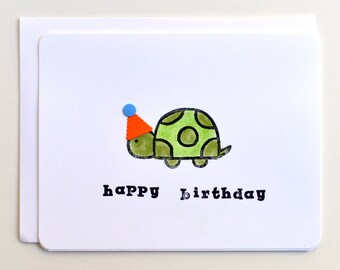 Turtle birthday card | Etsy