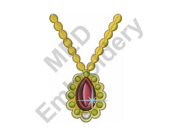 MONOGRAM DROP NECKLACE machine embroidery design