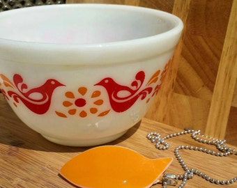 Diamond Jadite Pyrex Jewelry Pendant Rim Unique Upcycled