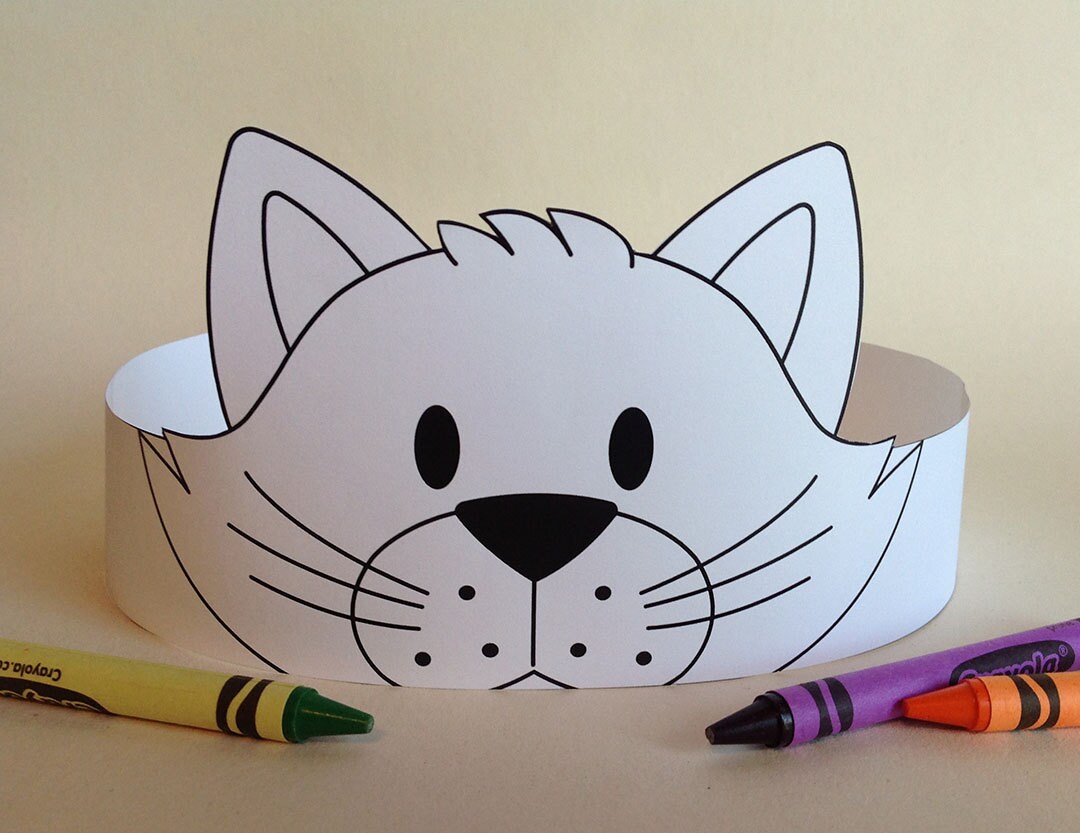 Cat Crown COLOR YOUR OWN Printable